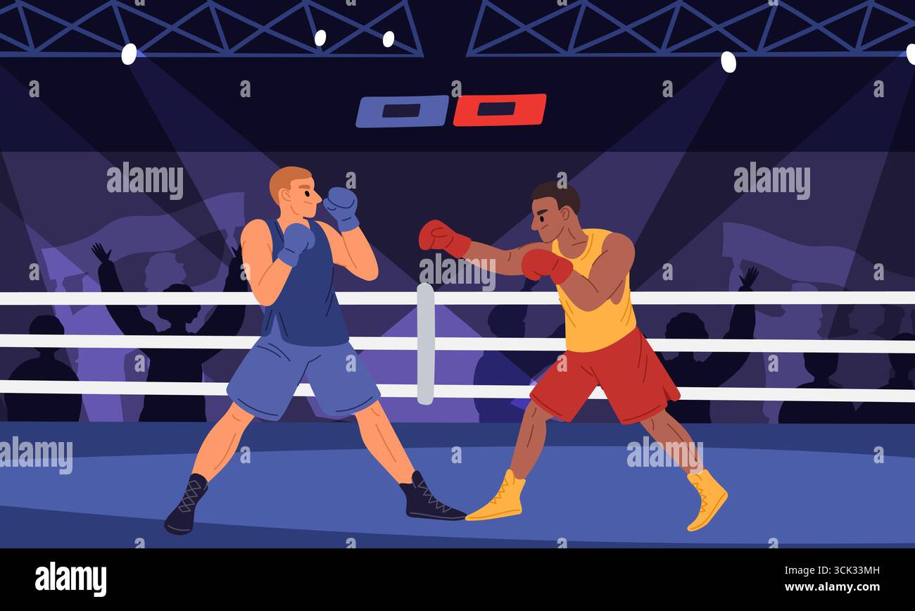Two kickboxing fighters fighting cartoon hi-res stock photography and ...