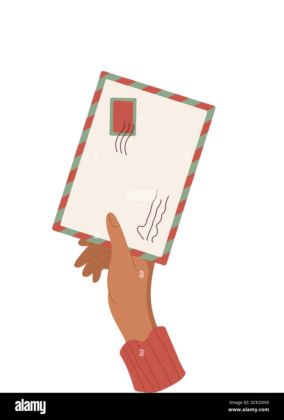 Hand Hold Mail Letter Cartoon Stock Vector Image & Art - Alamy