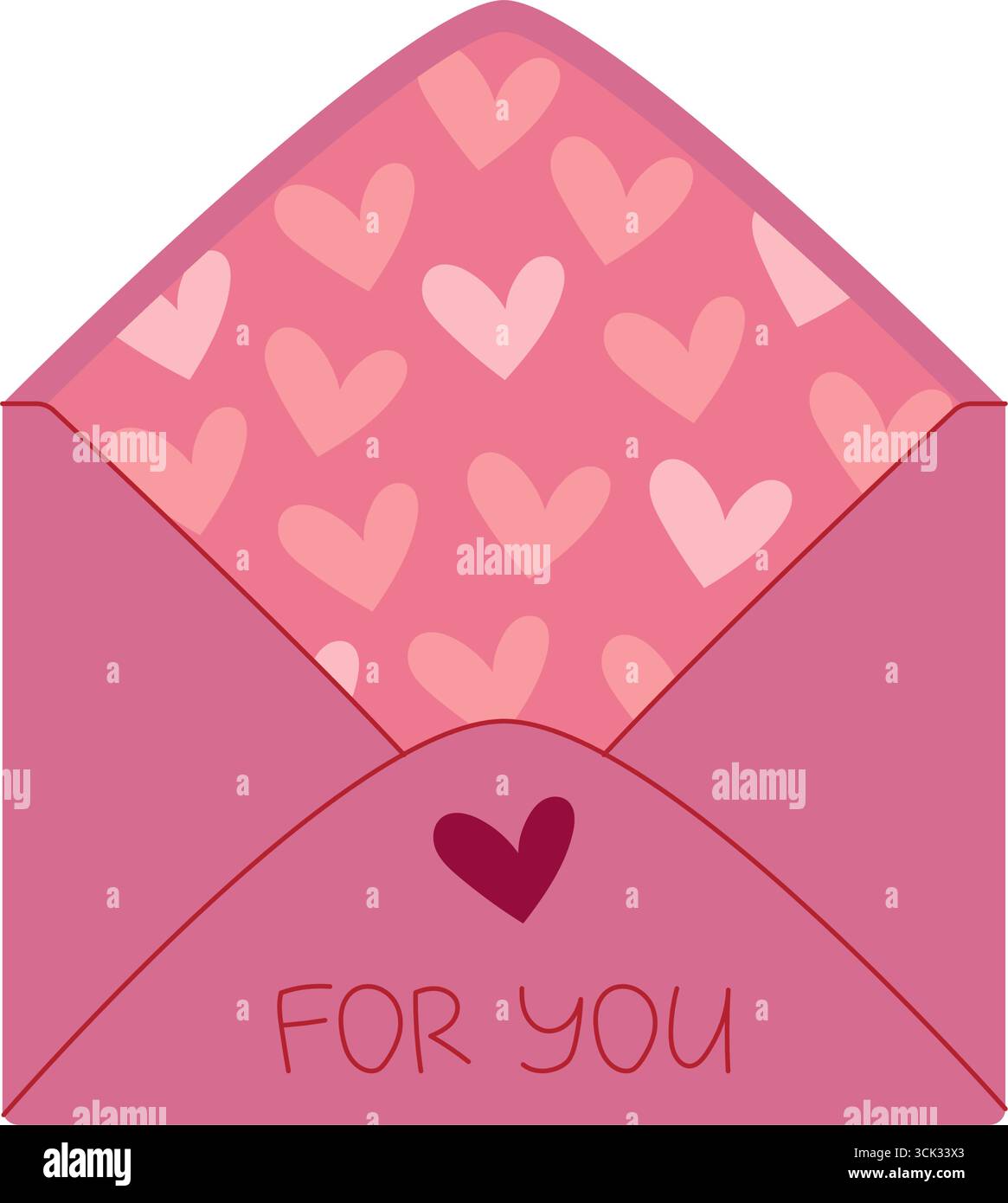 Pink envelope sheet paper Cut Out Stock Images & Pictures - Alamy