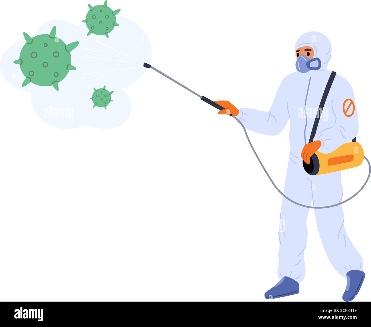 Hazmat suit spraying Stock Vector Images - Alamy