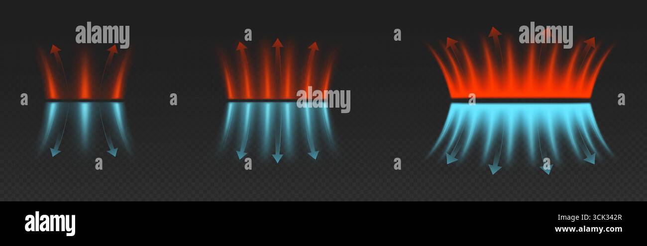 Hot and cold air flow arrows set isolated on transparent background ...