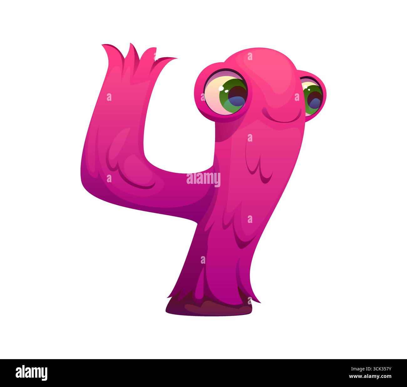 Strange monster character font digit 4 four. Spooky bugaboo, scarecrow ...