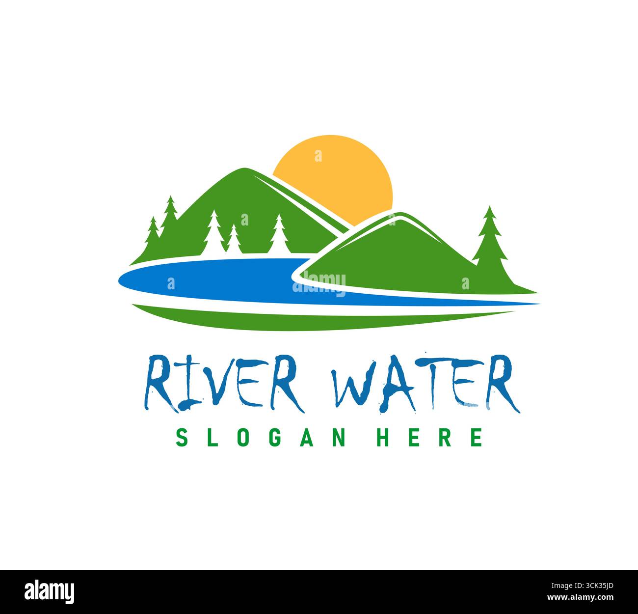 Trees lake on country Stock Vector Images - Alamy