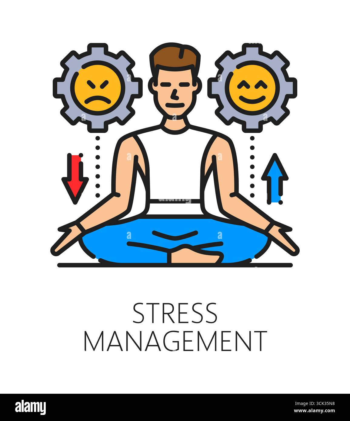Stress negative icon outline hi-res stock photography and images - Alamy