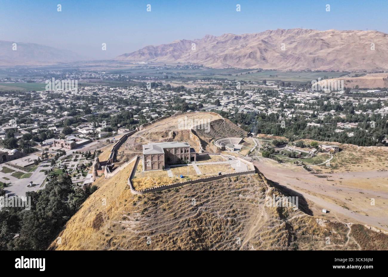 Dushanbe. 9th Sep, 2025. An aerial drone photo taken on Sept. 9, 2025 ...