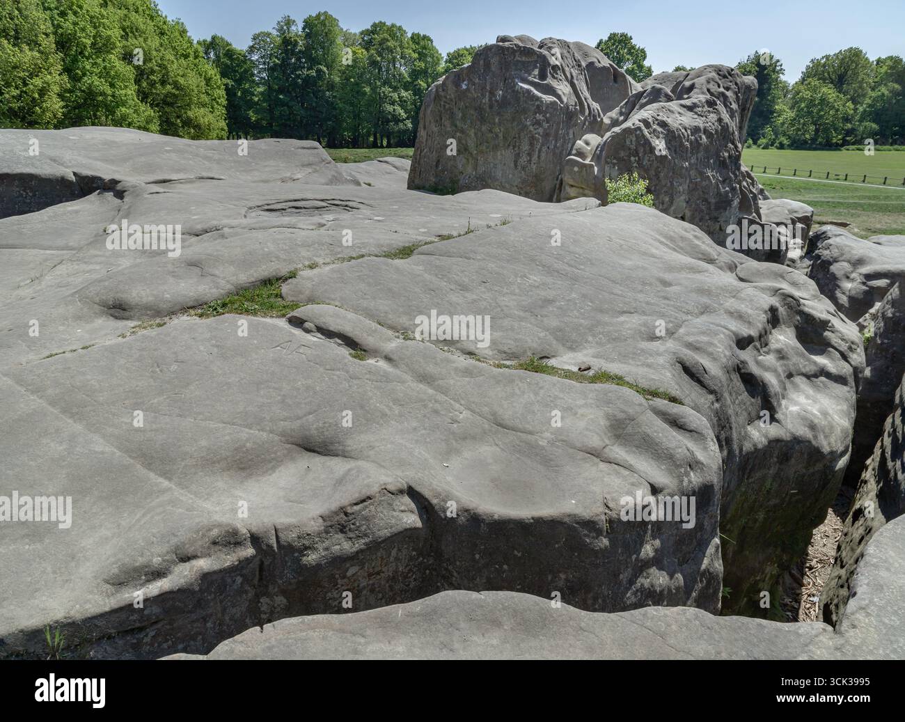 The stunning view of An unusual outcrop of natural sandstone rocks on ...