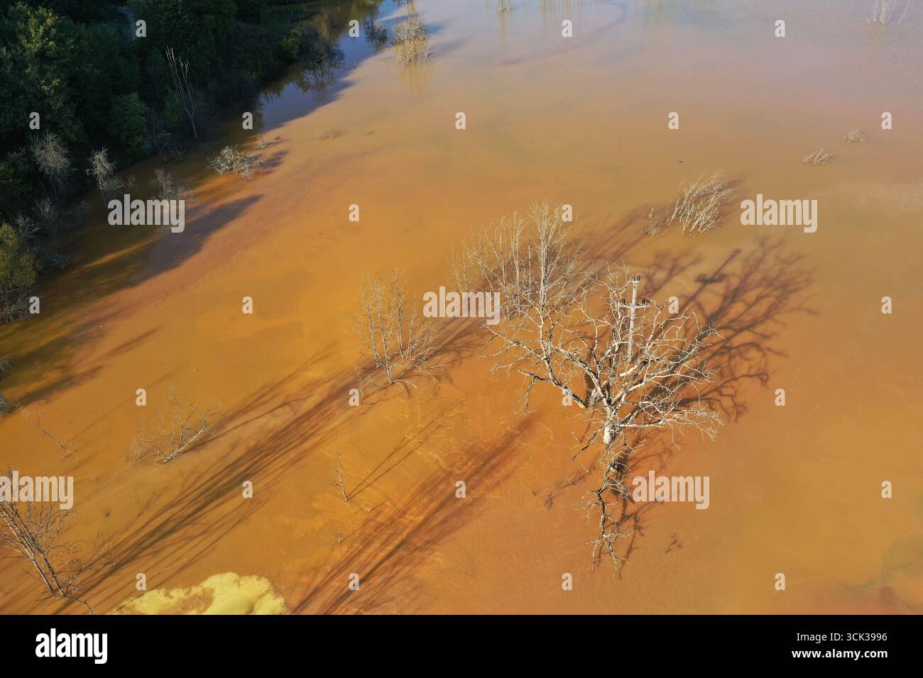 Abstract natural colorful patterns of acid mine drainage in decanting ...