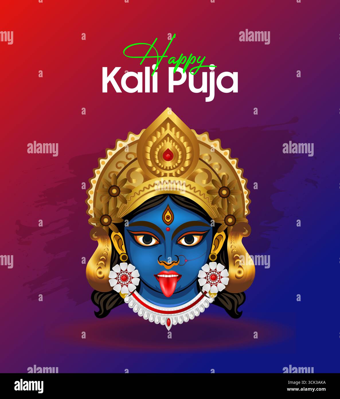 Goddess Durga Illustration for Navratri Festival Celebration in India ...