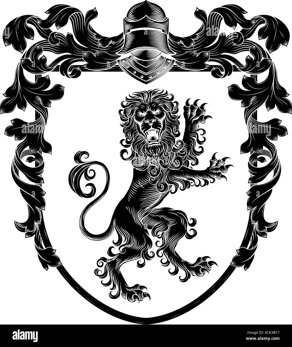 Coat of Arms Crest Lion Heraldry Medieval Shield Stock Vector Image ...