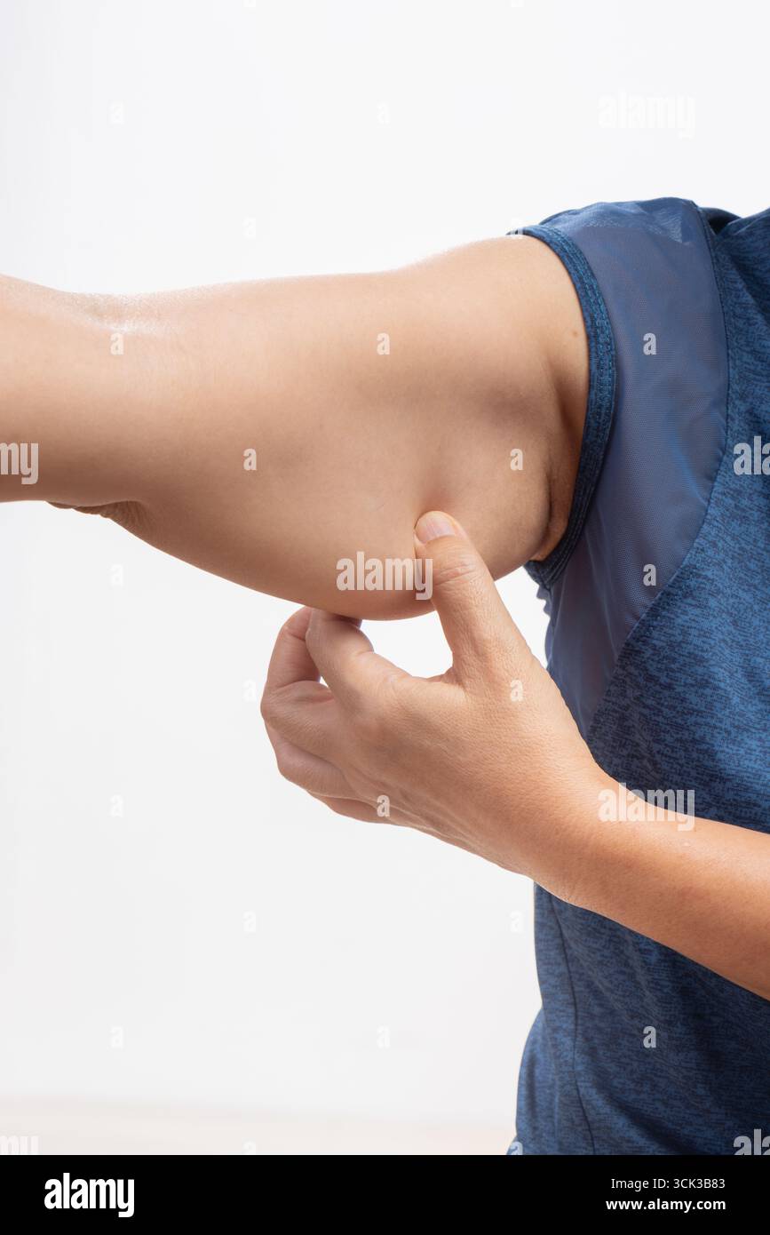 The flabbiness and wrinkled of senior woman arm skin Stock Photo - Alamy