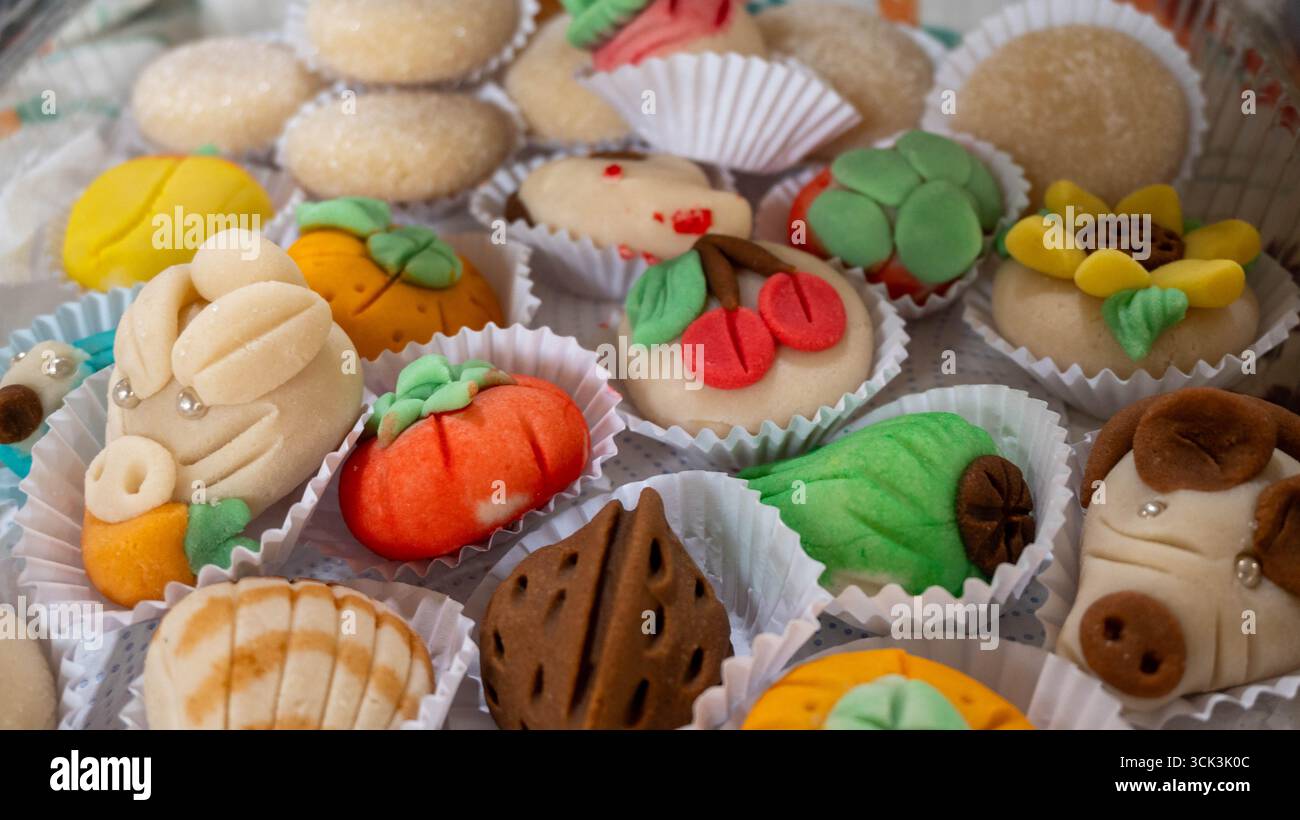 Marzipan sweets shaped like colorful hi-res stock photography and ...