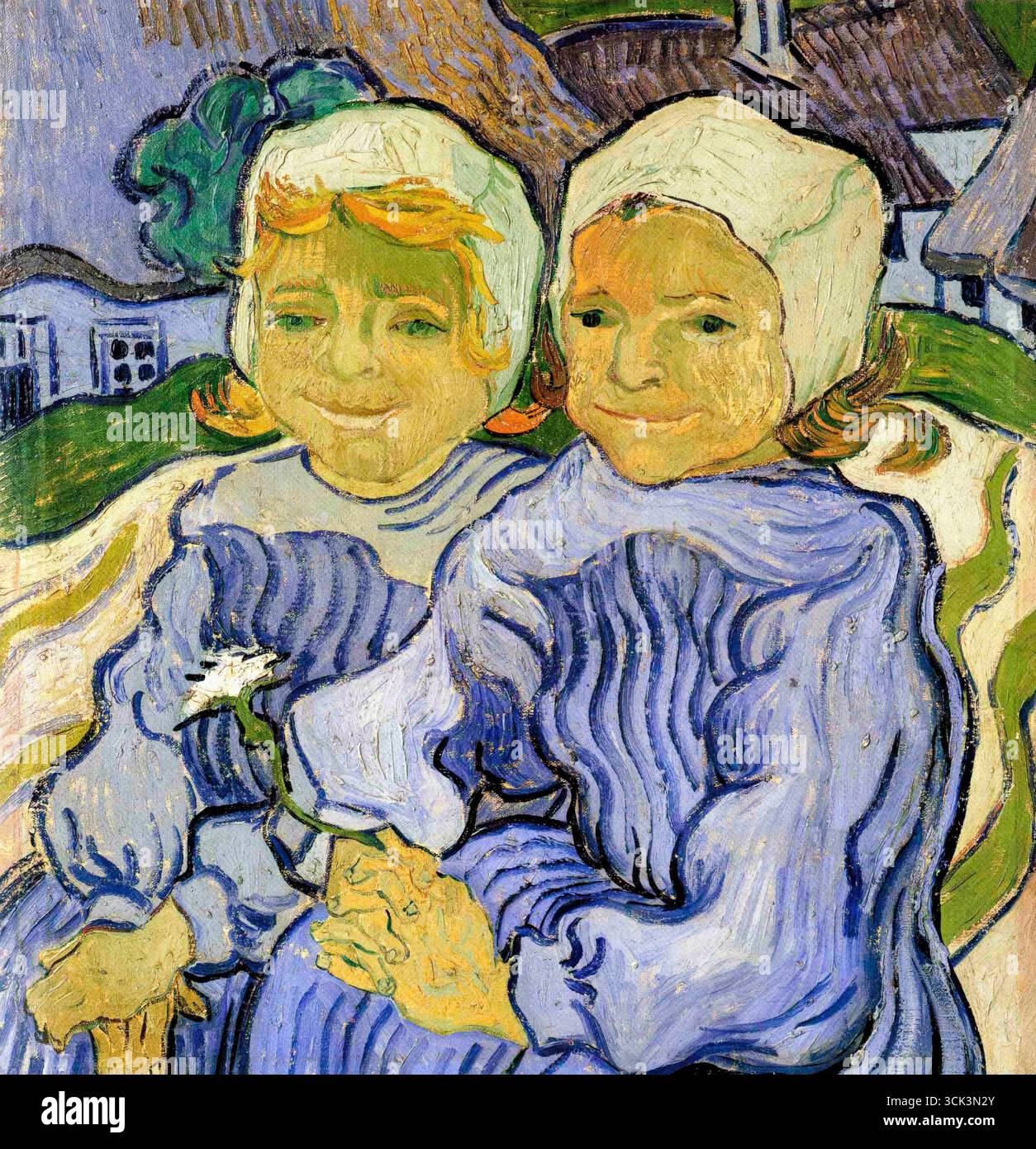 Vincent van Gogh, Two Children, portrait painting in oil on canvas ...