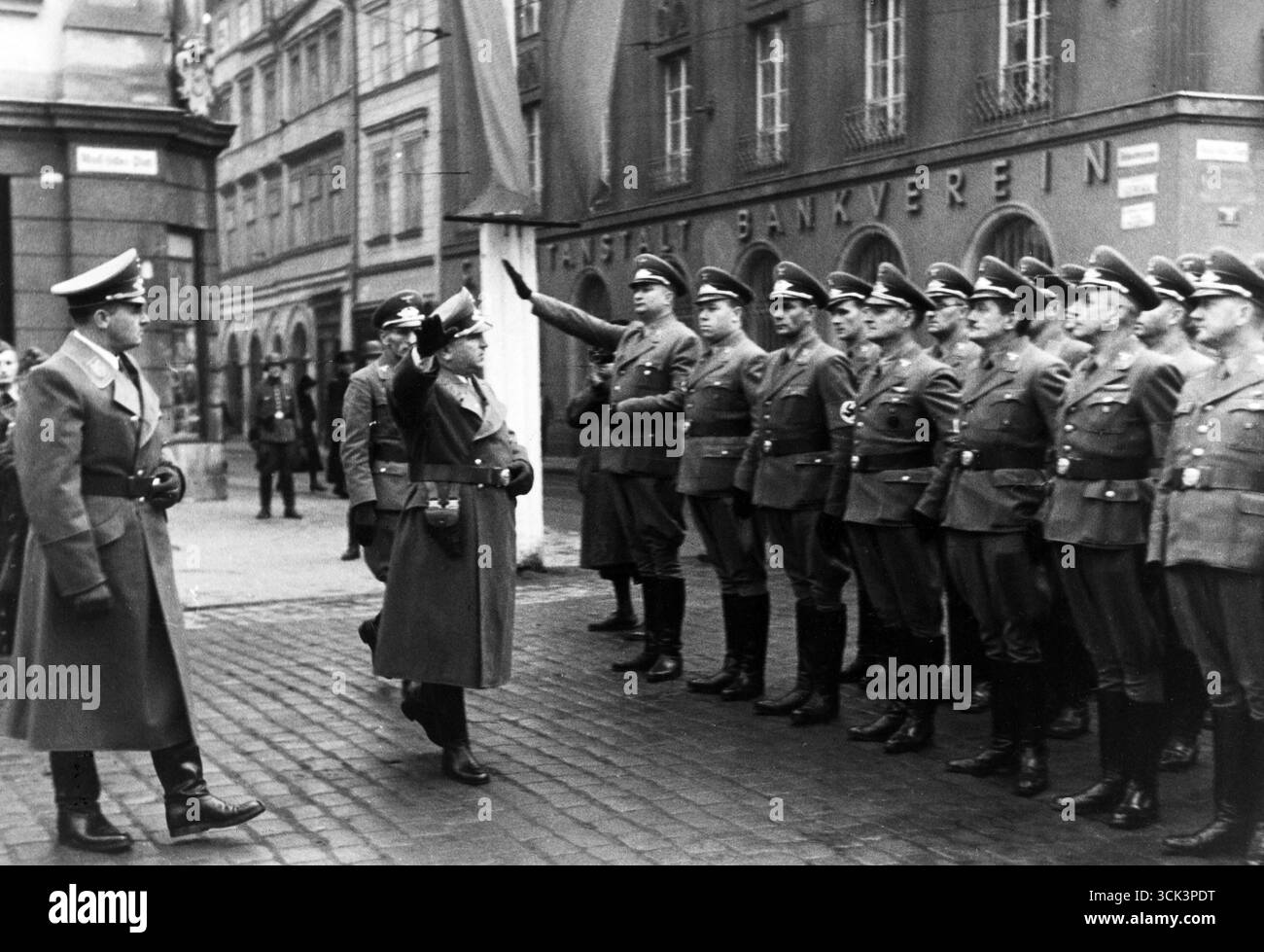Nazi 's of WWII – Robert Ley (right) reviews the guard of honor at ...