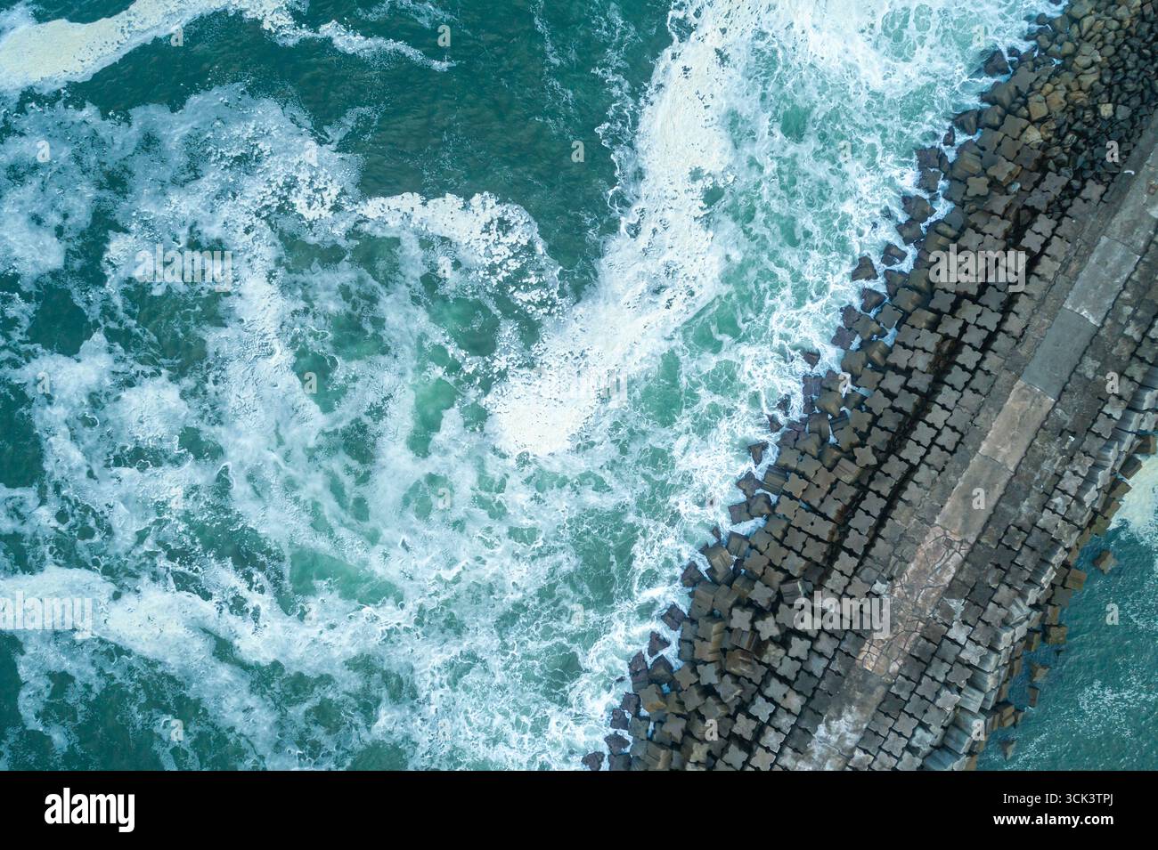 The violent and beautiful conflict between the ocean and a jetty The ...