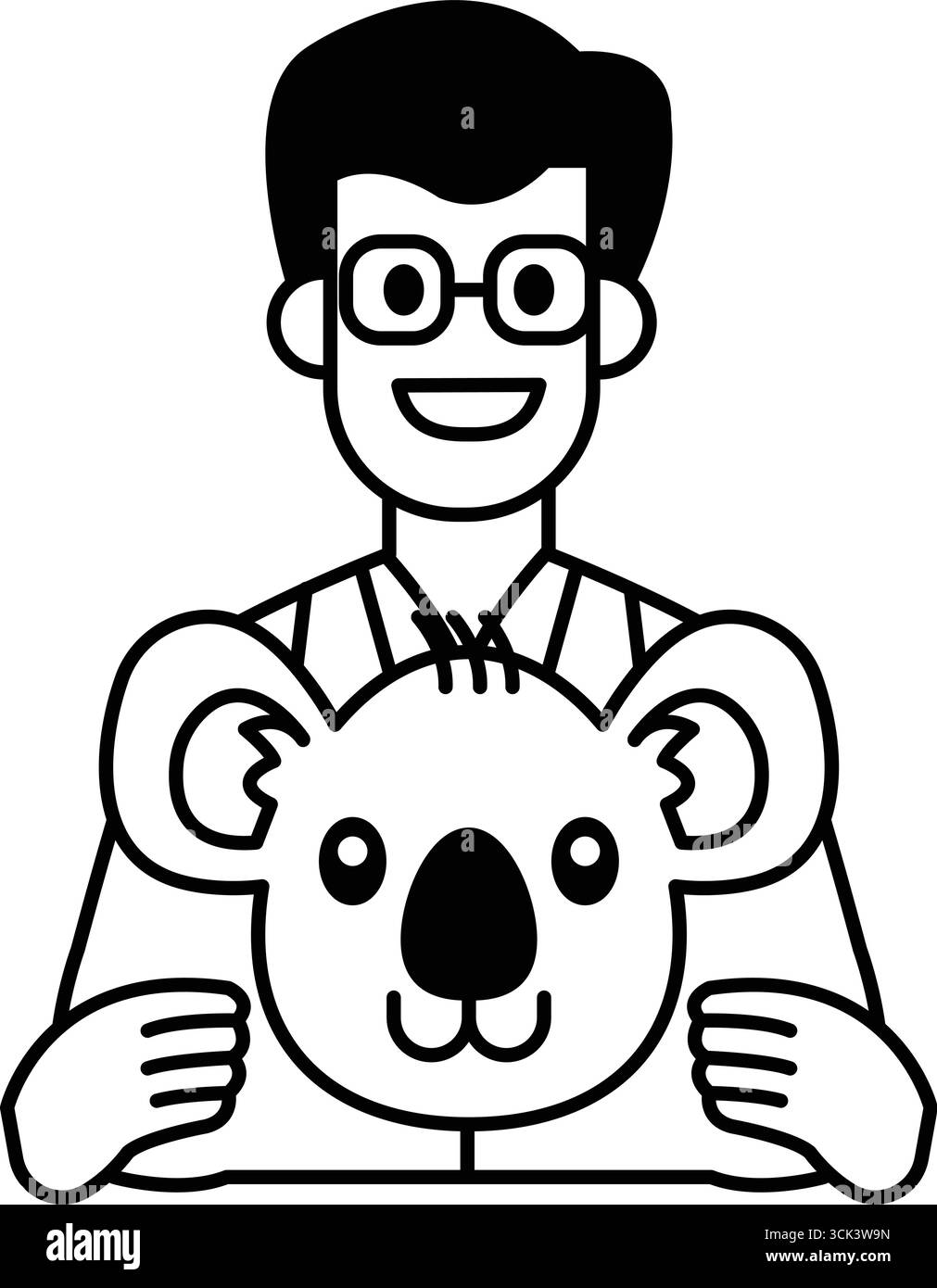 Cute guy in glasses Stock Vector Images - Alamy