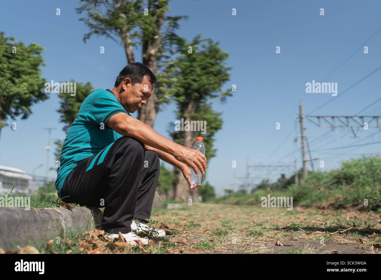 Contemplative man sits train hi-res stock photography and images - Alamy