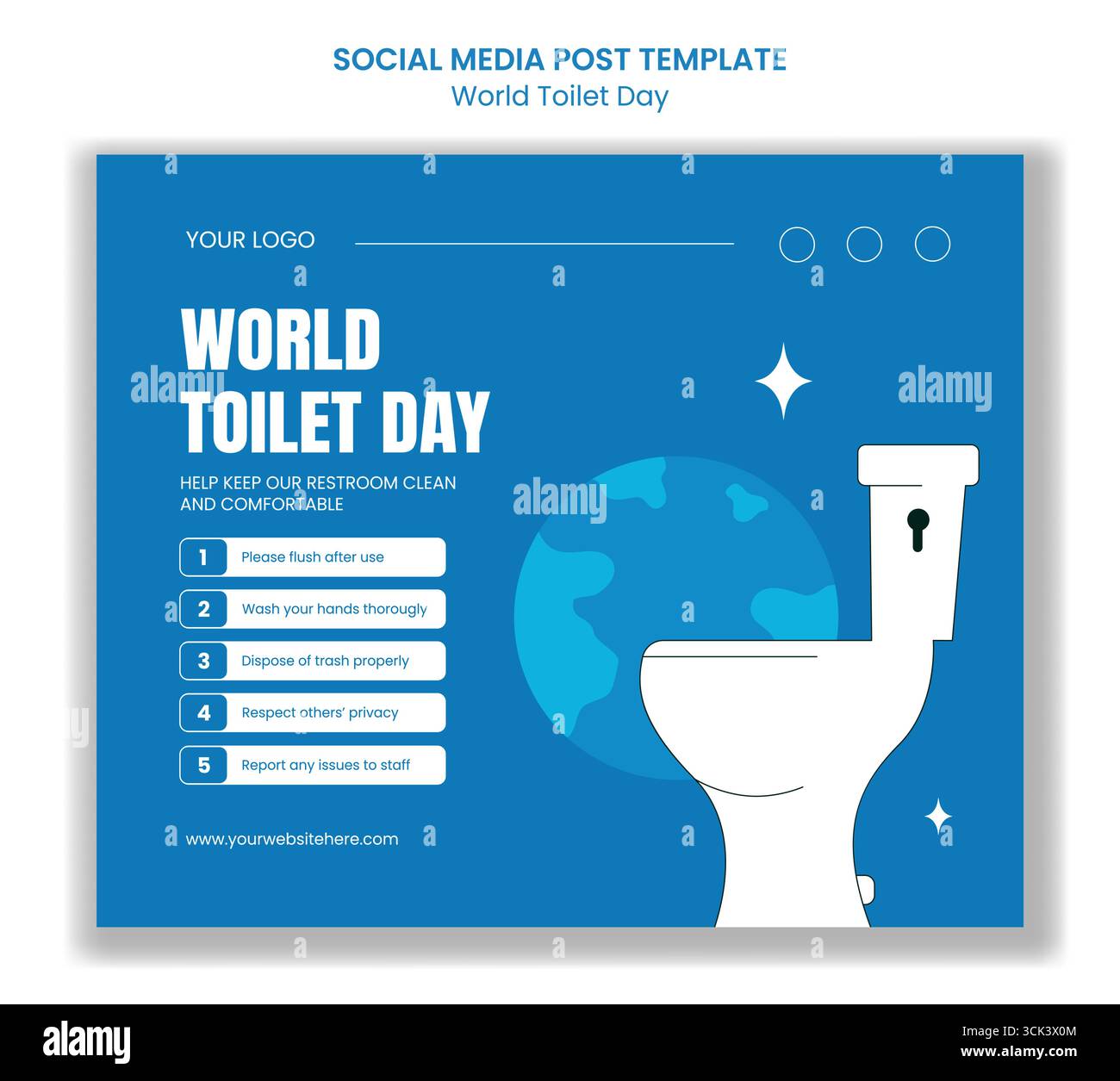 World Toilet Day Social Media Post Illustration in Flat Cartoon Hand ...