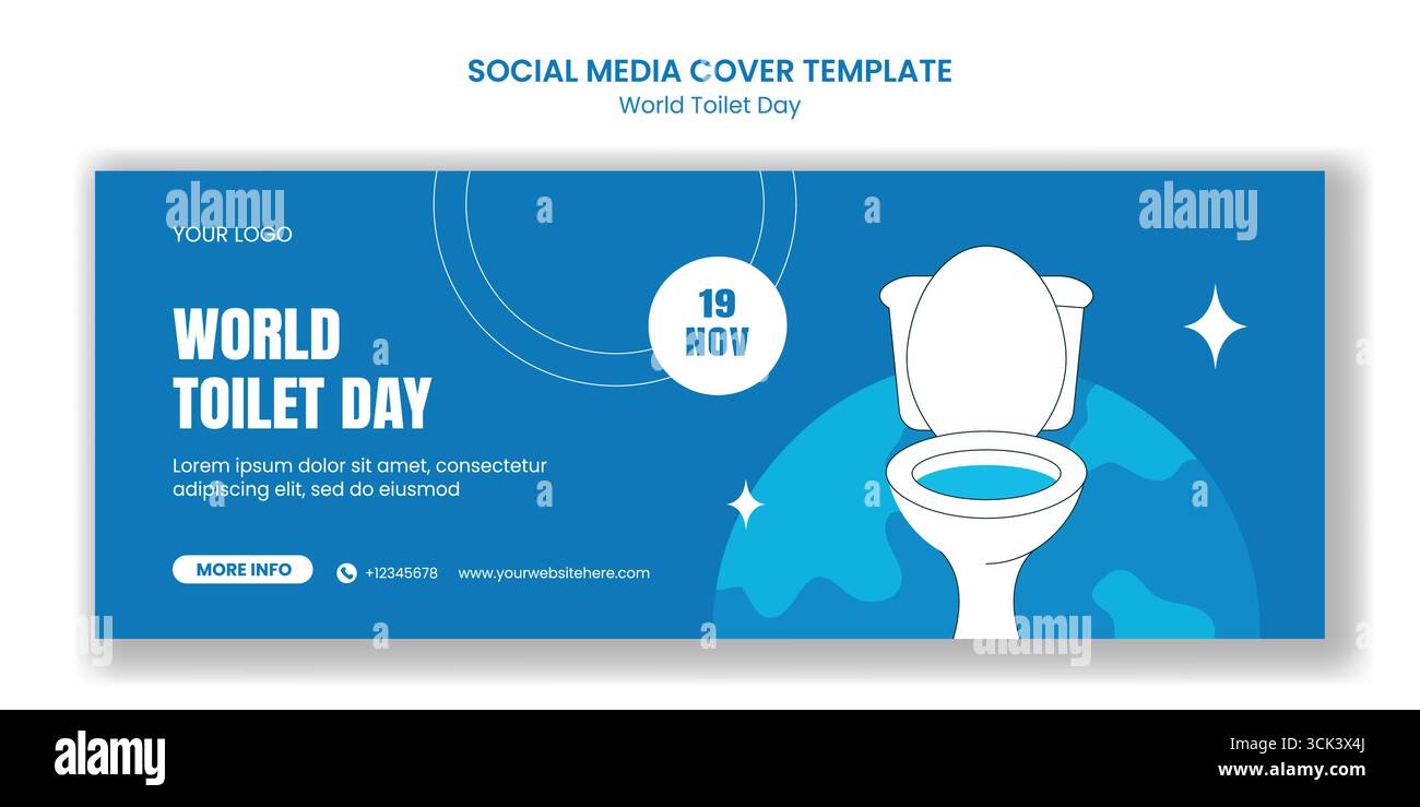 Flat Cartoon Hand Drawn World Toilet Day Social Media Cover ...