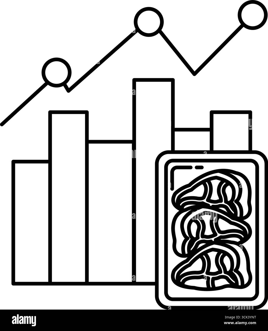 Graph three lines box Stock Vector Images - Alamy