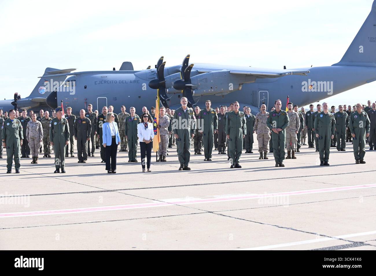 King Felipe VI (c), together with the Minister of Defense, Margarita ...