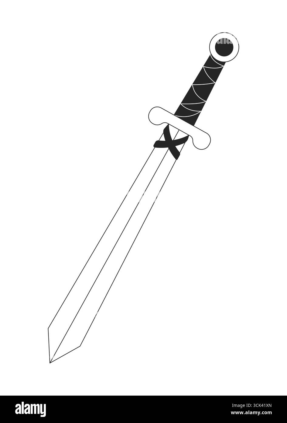 Medieval sword 2D line object Stock Vector Image & Art - Alamy