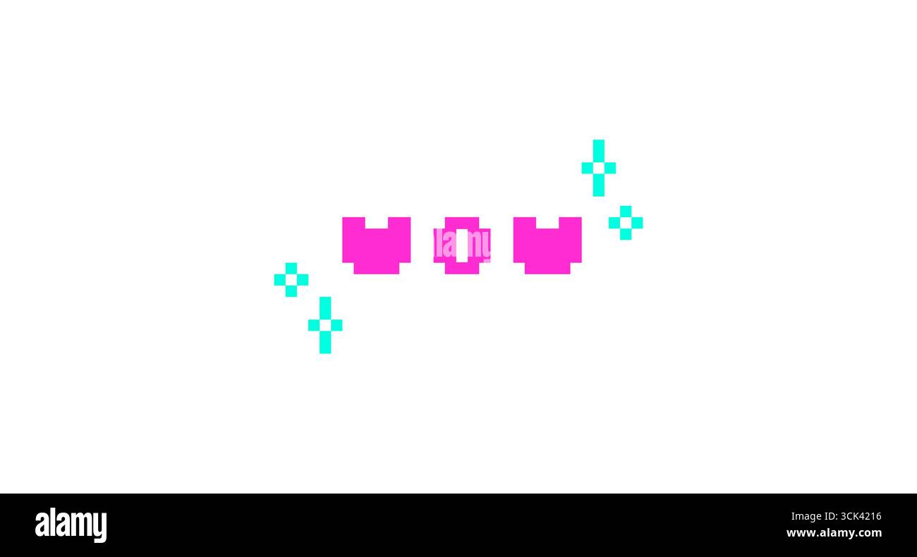WOW interjection pink pixel art social media slang word Stock Vector ...