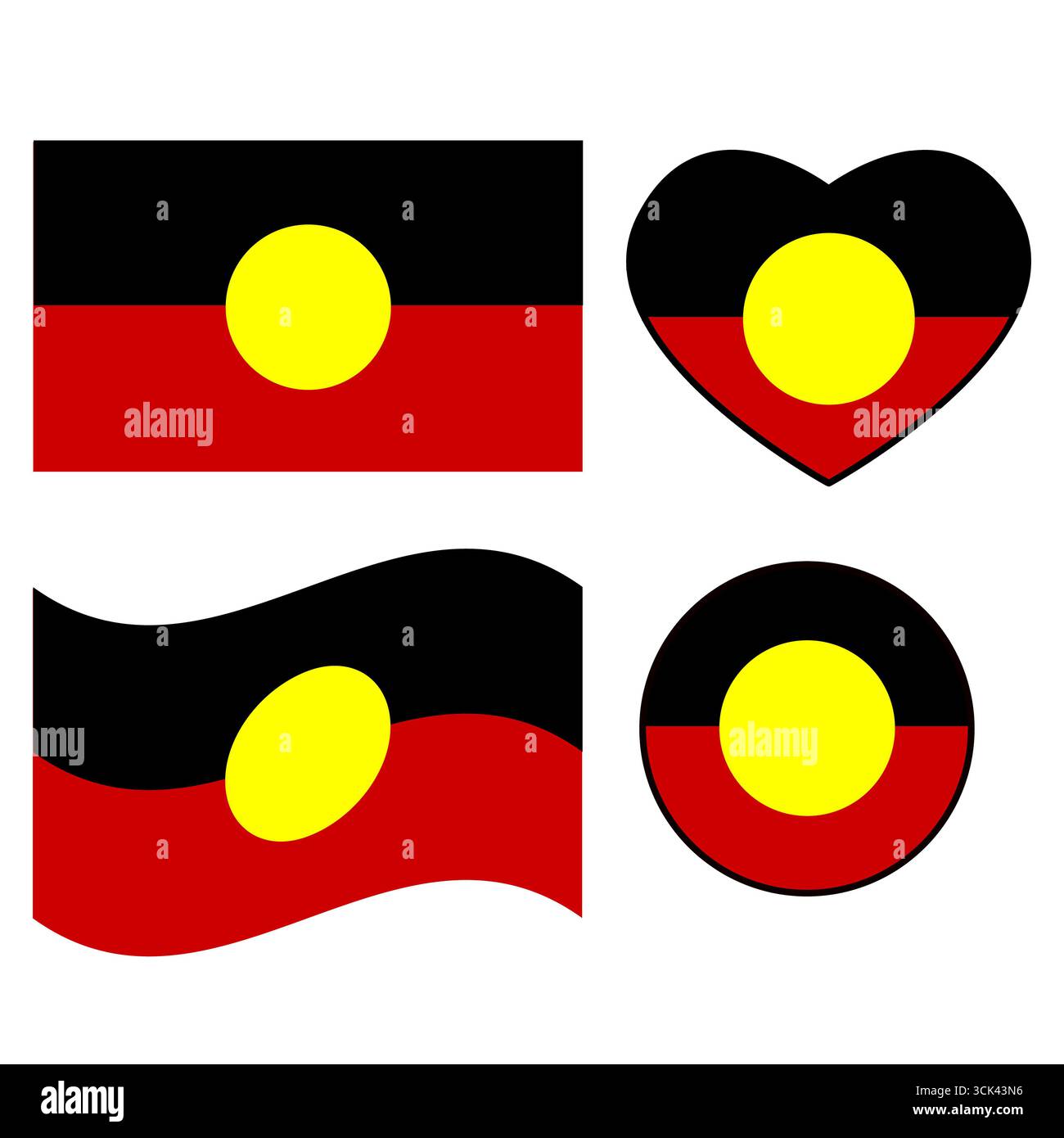 Waving flag of Australian Aboriginal. Australian Aboriginal national ...