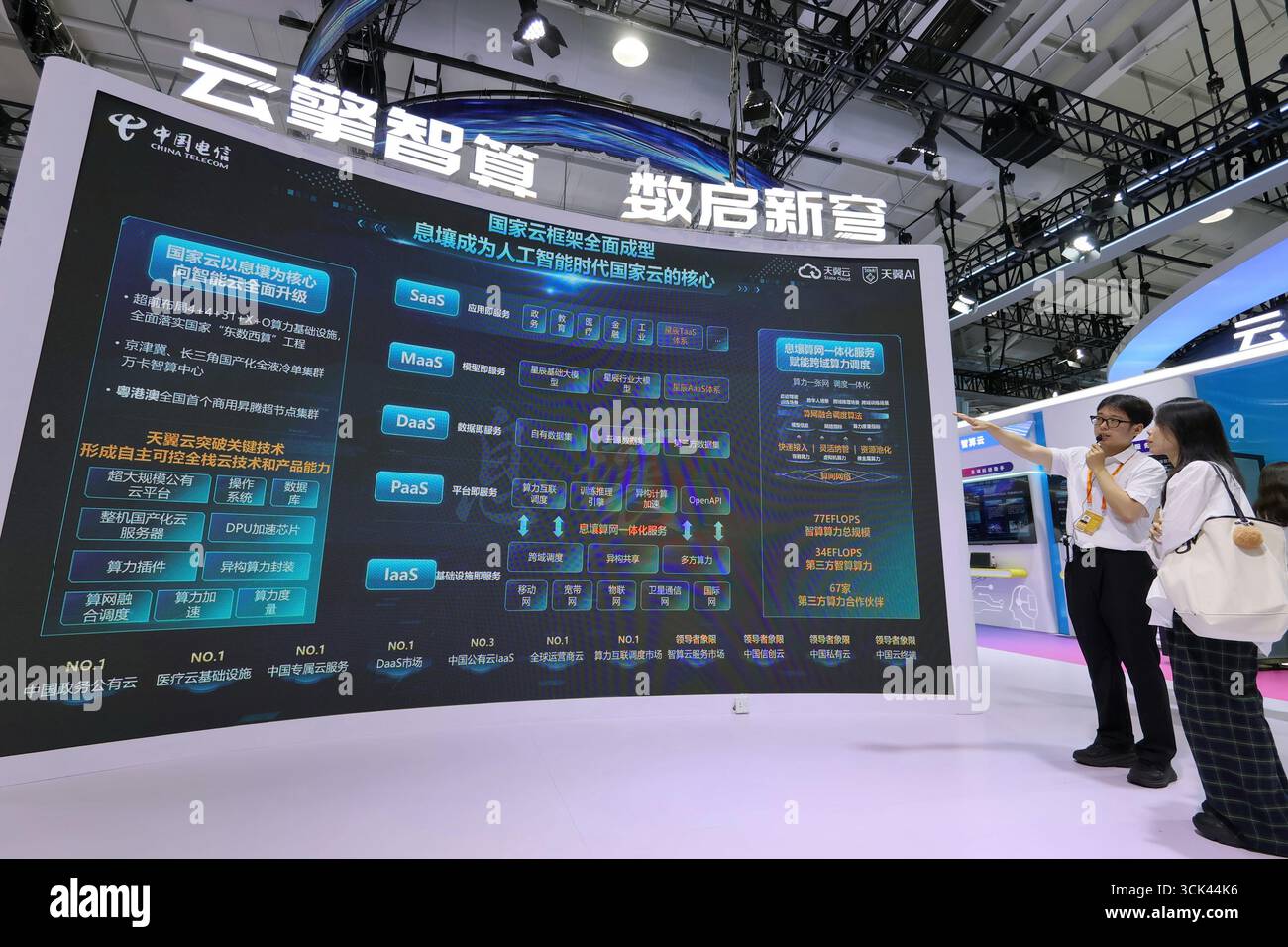 BEIJING, CHINA - SEPTEMBER 10, 2025 - Viewers learn about China Telecom ...