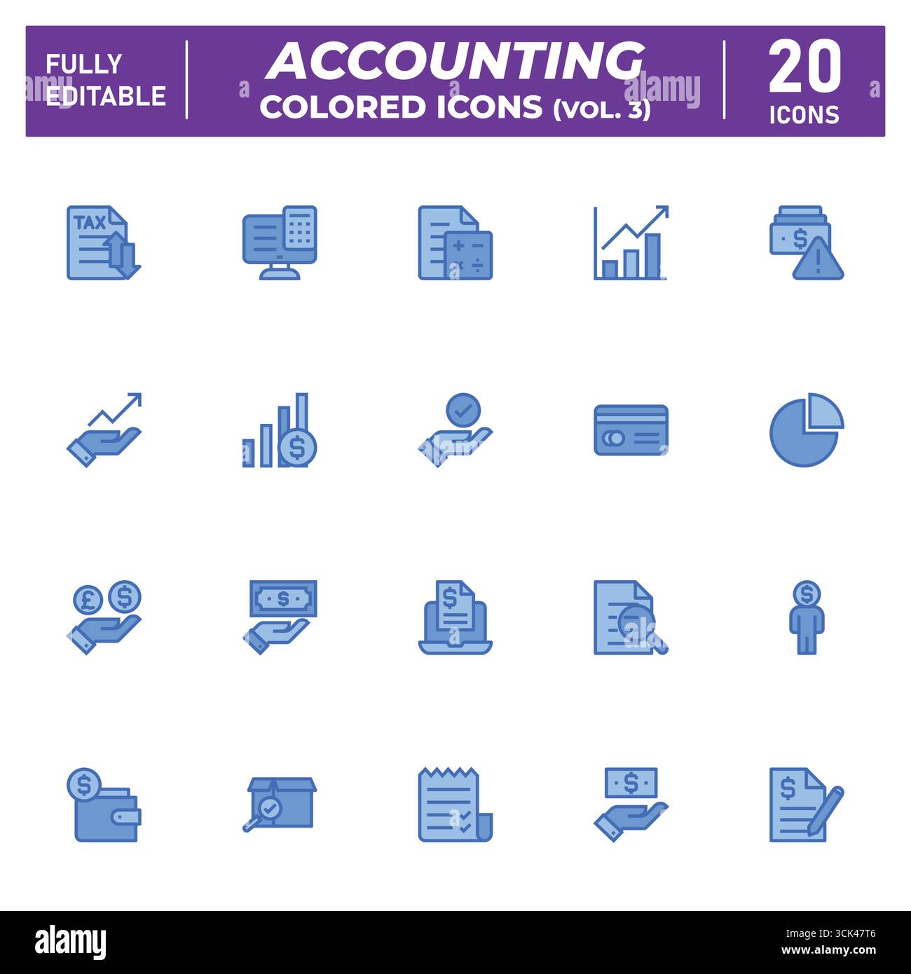 Accounting Colored Icons (Vol Stock Vector Image & Art - Alamy