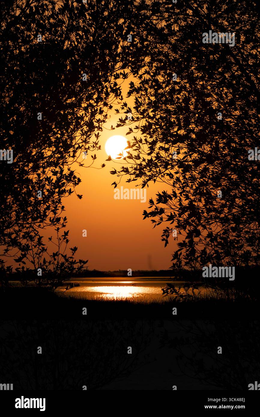 Doha, Qatar - September 07, 2025: The Sun Setting Behind Silhouetted ...