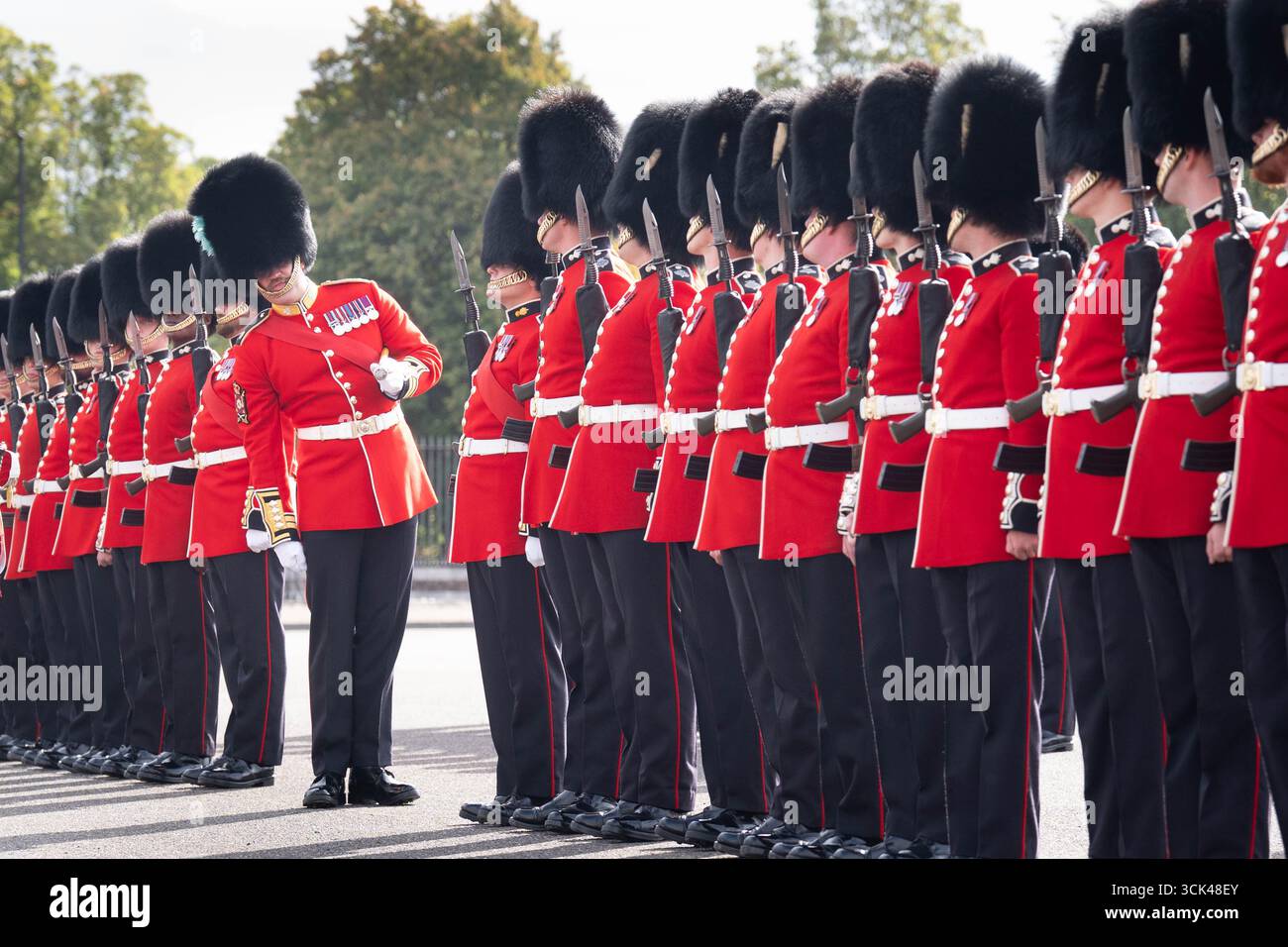 Members of the Grenadier Guards in preparation for the arrival of the ...