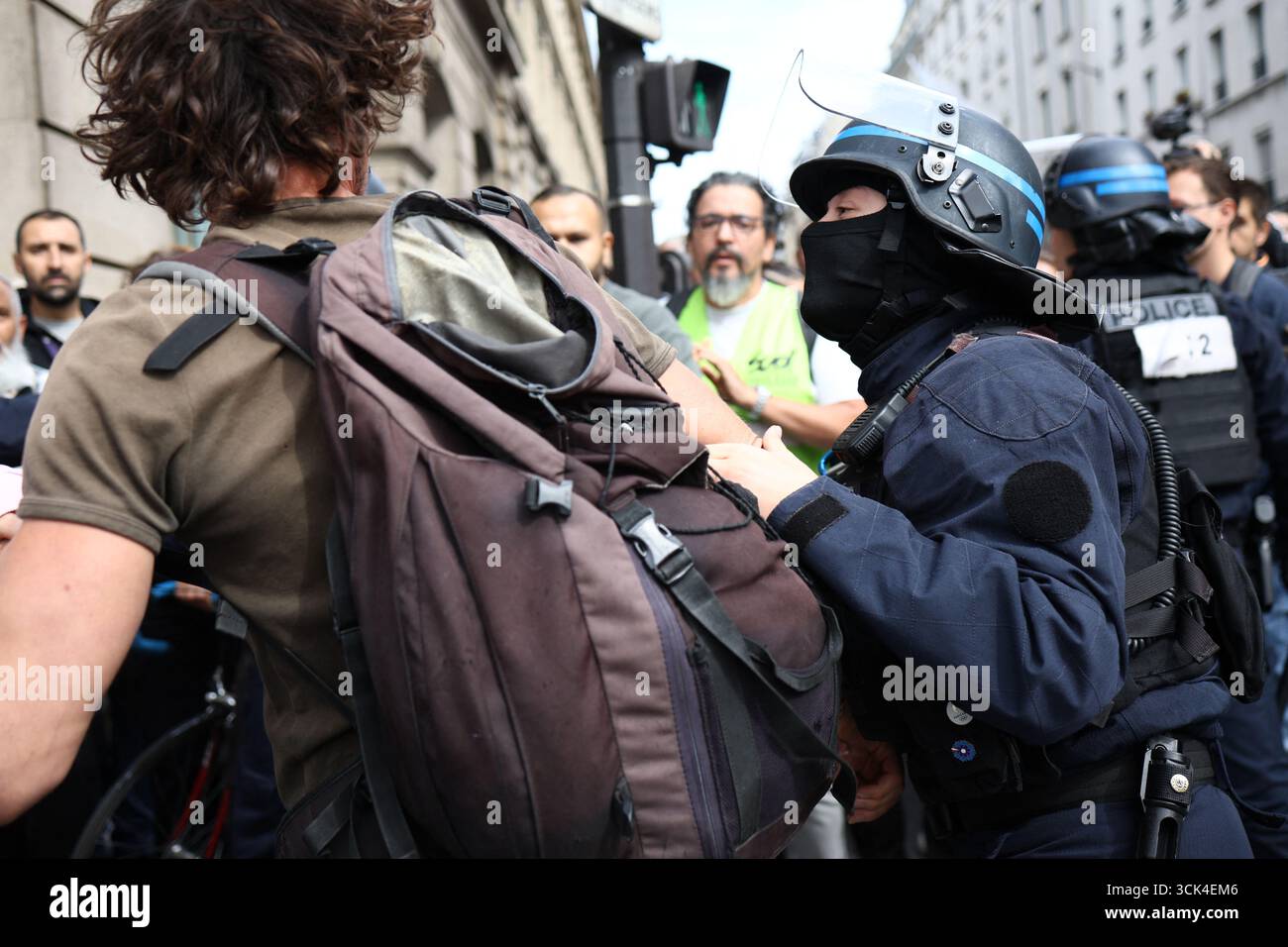 Protesters chant demonstrate near of the Gare du Nord train station in ...