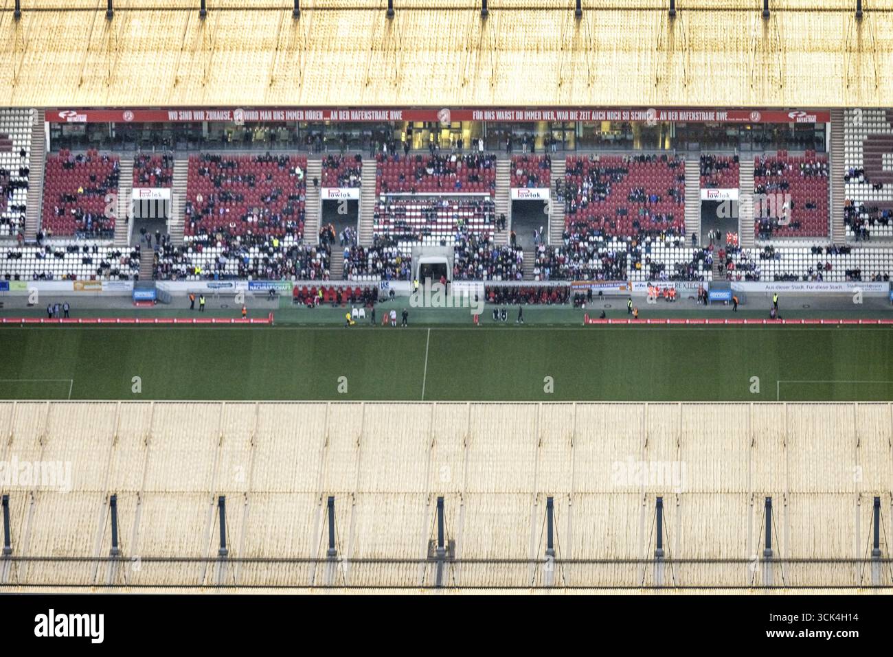 Aerial photo, stadium at Hafenstrasse, football stadium Rot-Weiss Essen ...