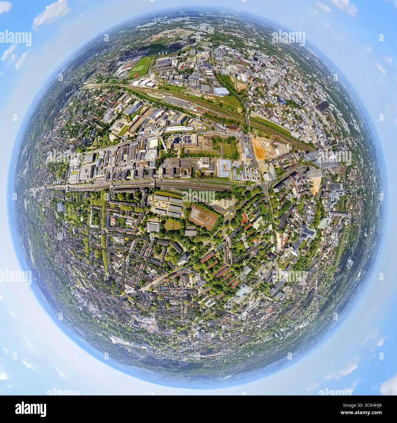 Aerial view, ETEC Essener Technologie- und Entwicklungs-Centrum, earth ...