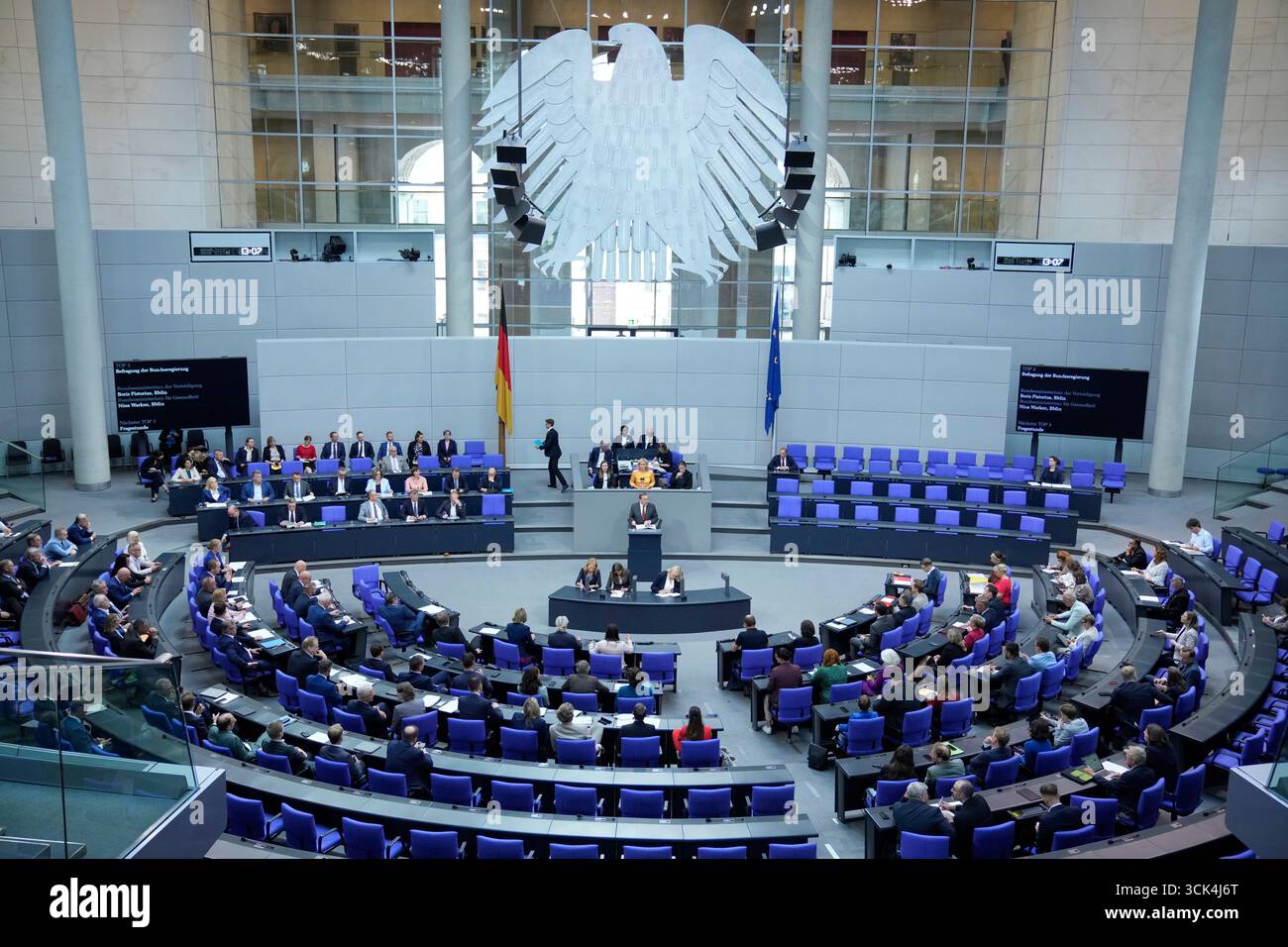 German Defence Minister Boris Pistorius, center at the podium, speaks ...