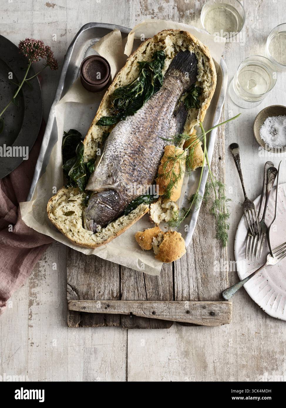 Whole baked fish in hi-res stock photography and images - Alamy
