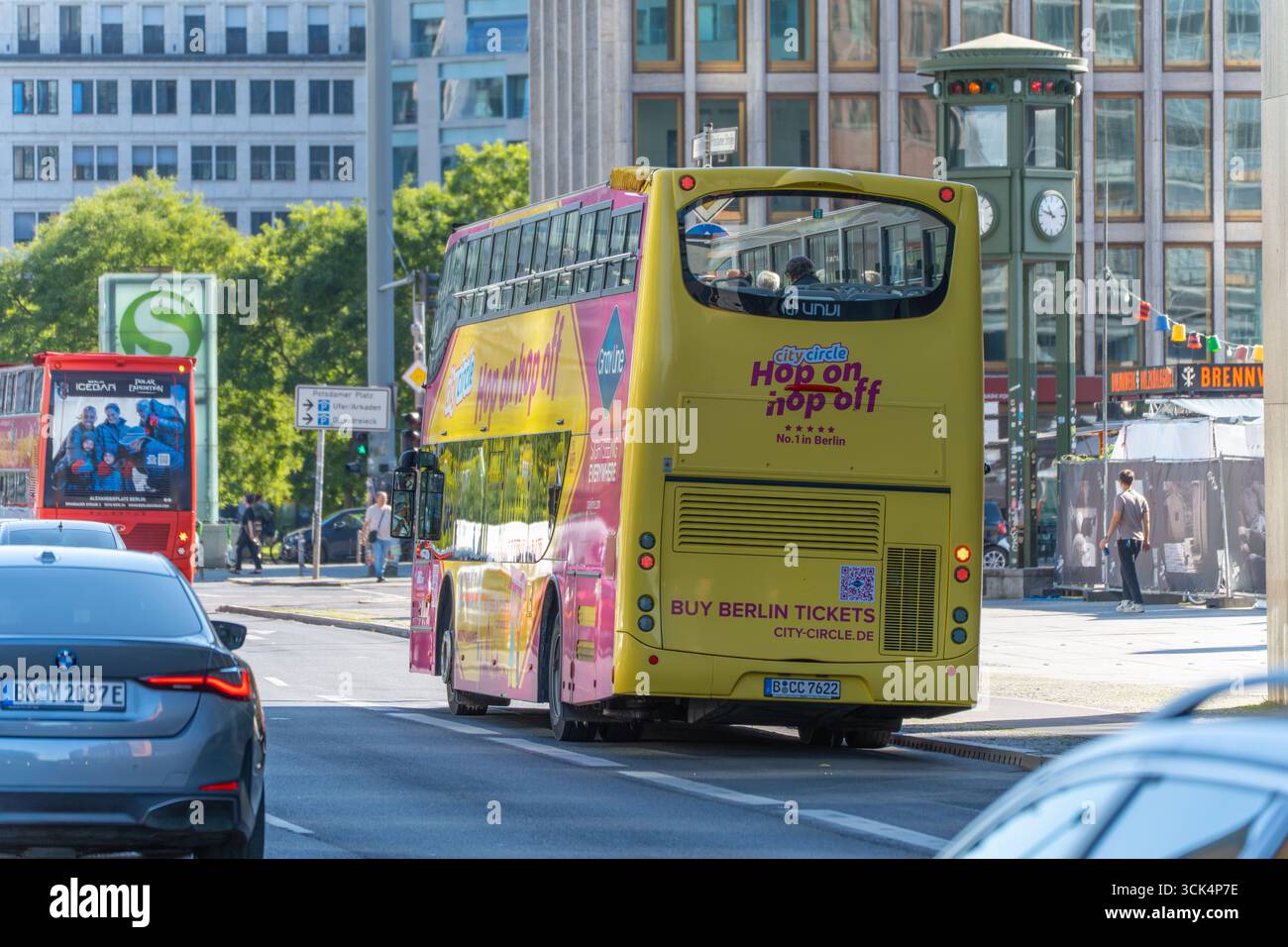 Germany Berlin September 8, 2025. A colorful double-decker bus for city ...