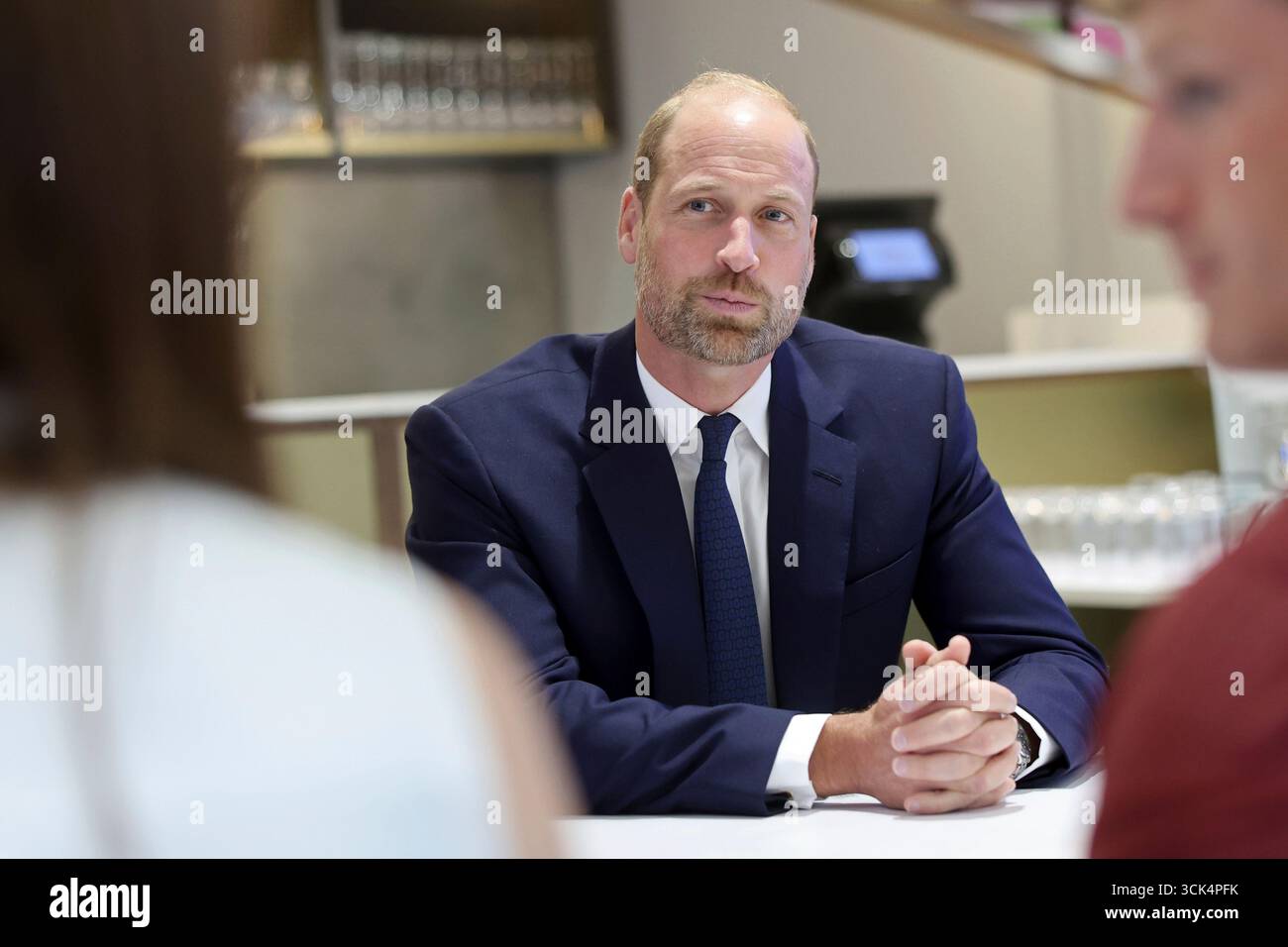 Britain's Prince William, Prince of Wales, talks to teammates from Jac ...