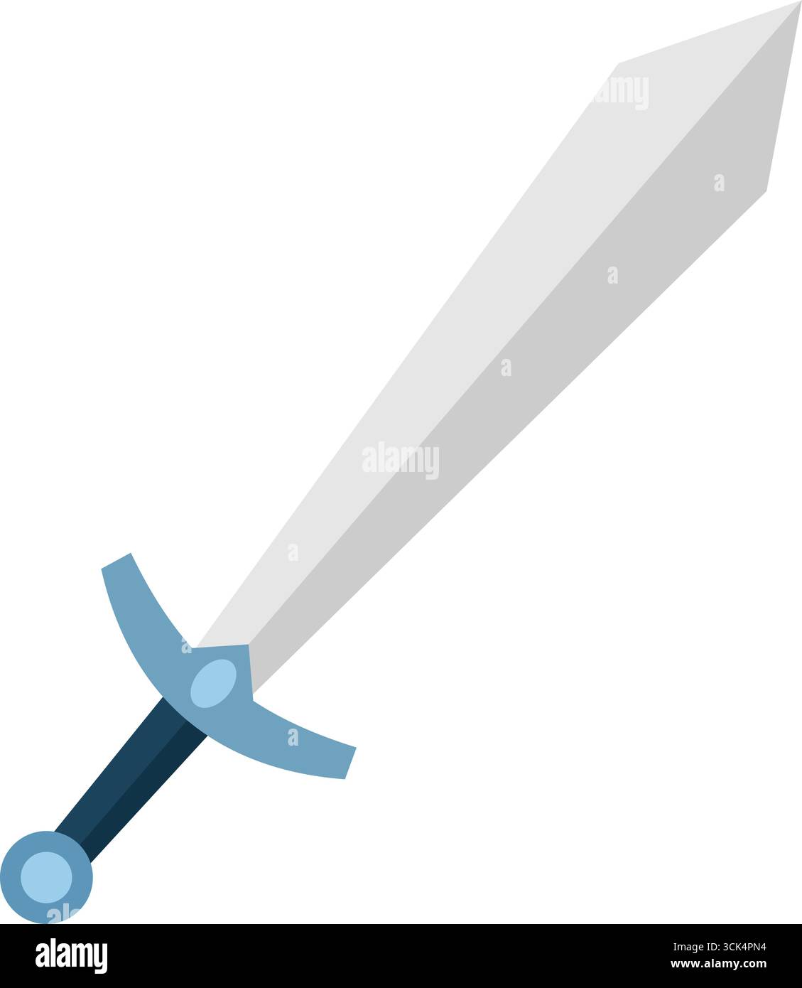 Cartoon Prince Knight Sword Weapon. Vector Illustration Flat Design ...
