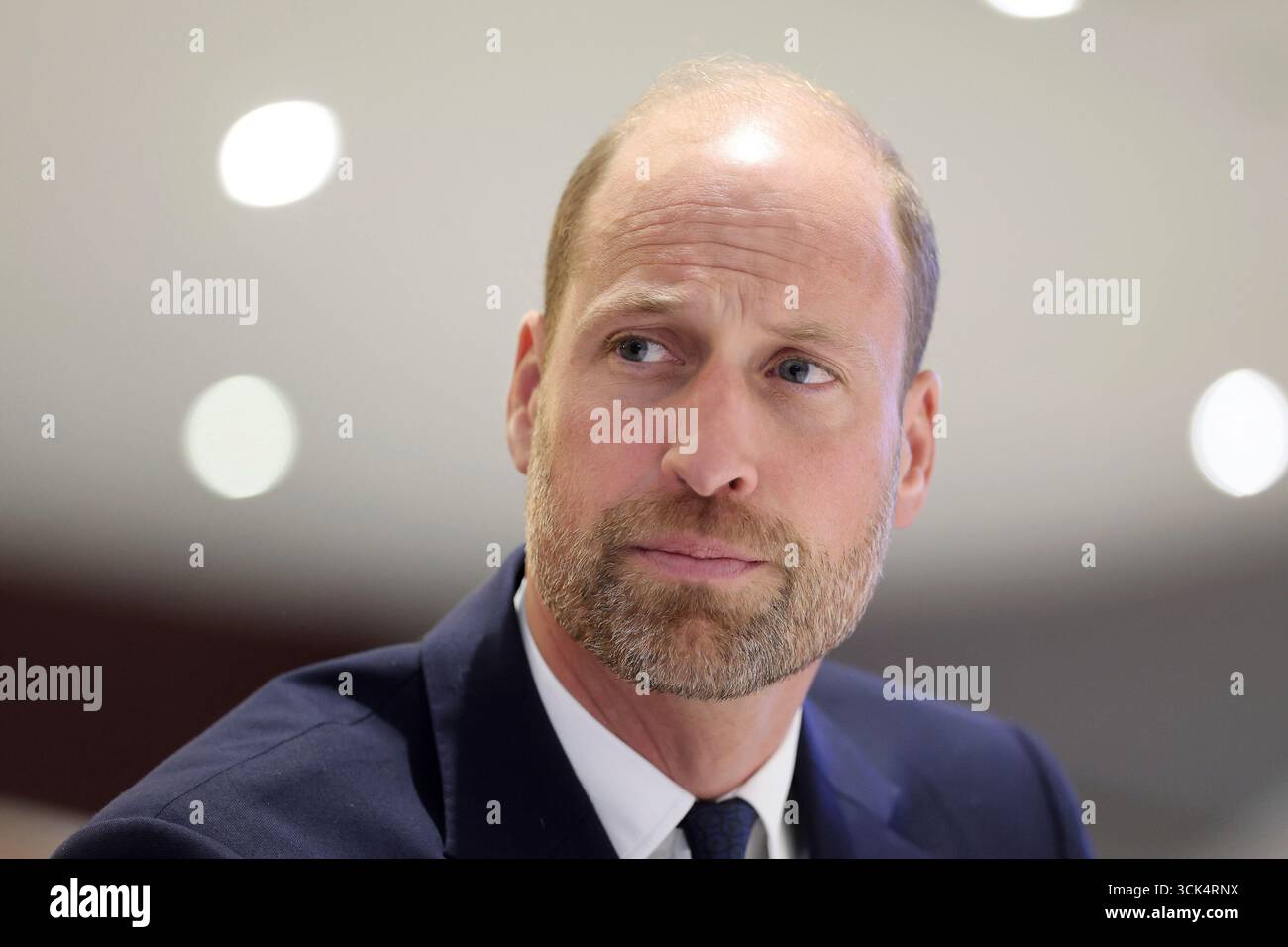 Britain's Prince William, Prince of Wales, looks on during his visit to ...