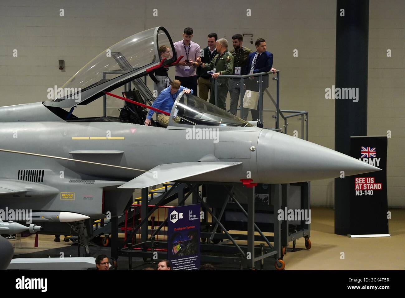 A Eurofighter Typhoon on display at the Defence and Security Equipment ...