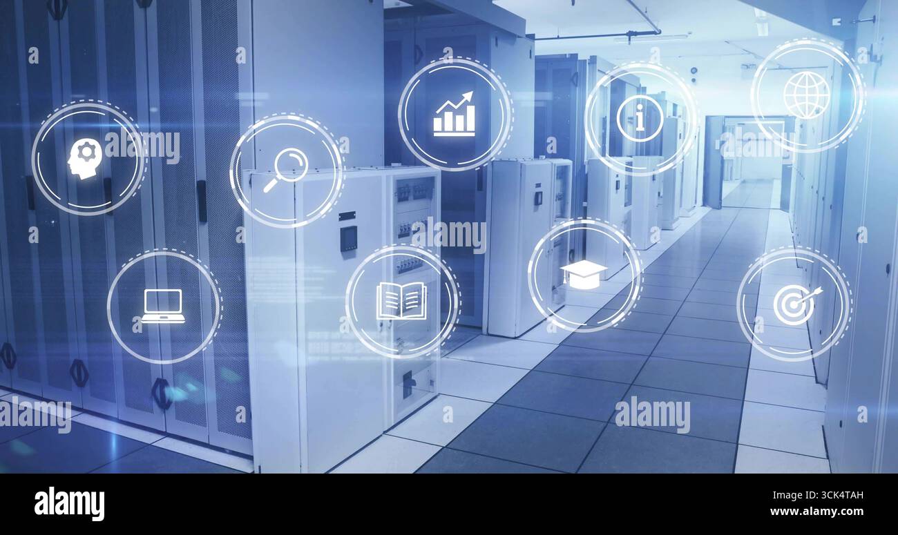 Displaying data center aisle featuring server racks with vents and ...