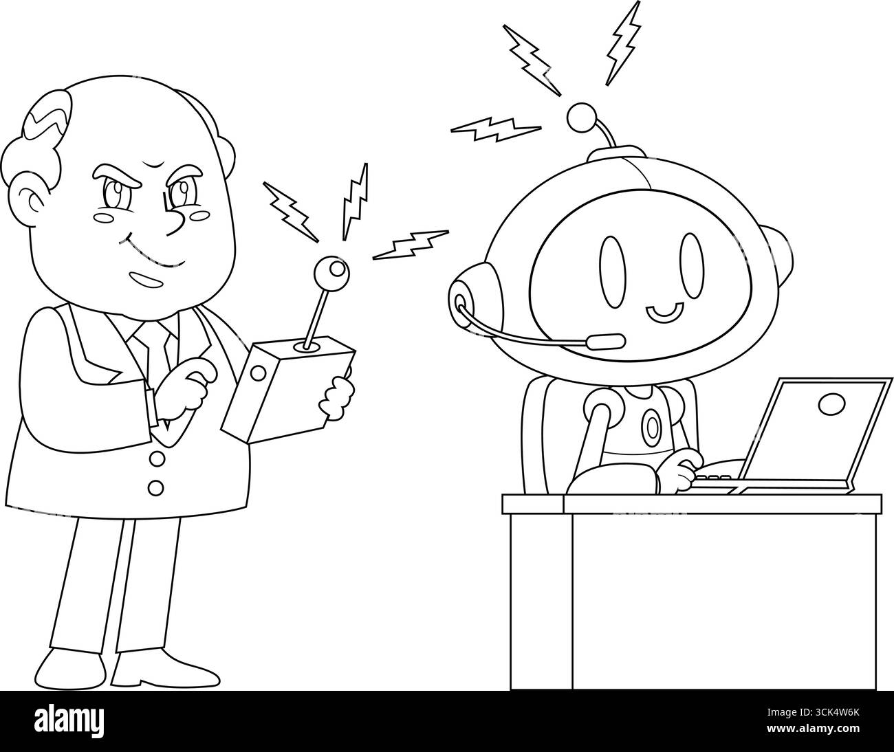 Ai robot businessman hand vector Black and White Stock Photos & Images ...
