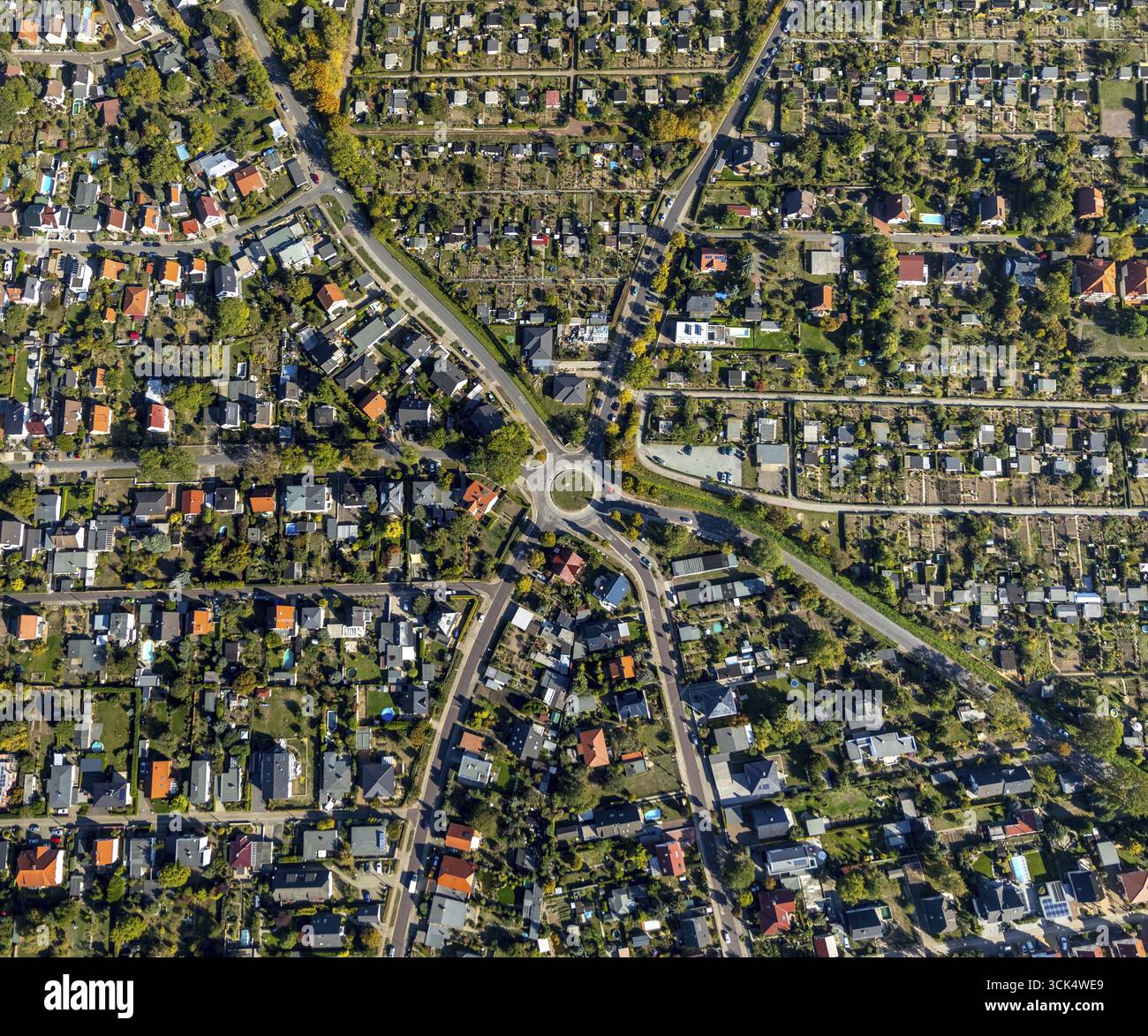 Aerial view, allotment garden colony Magdeburg Northwest, allotment ...