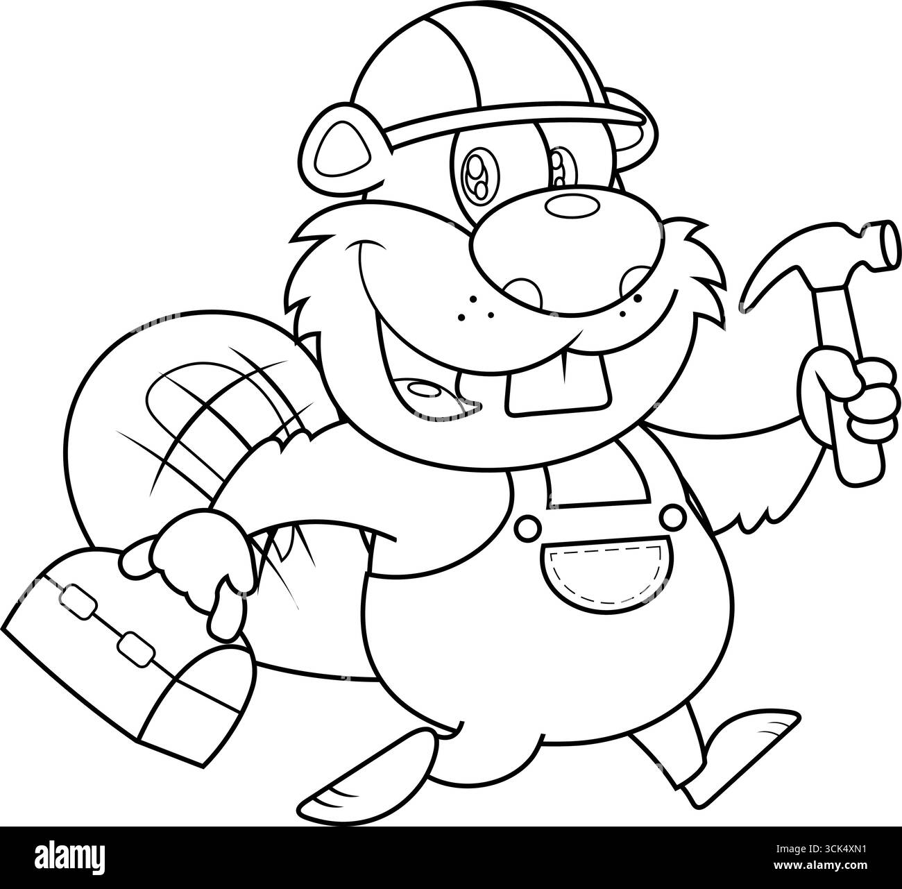 Hammer with face character and drawn design hi-res stock photography ...