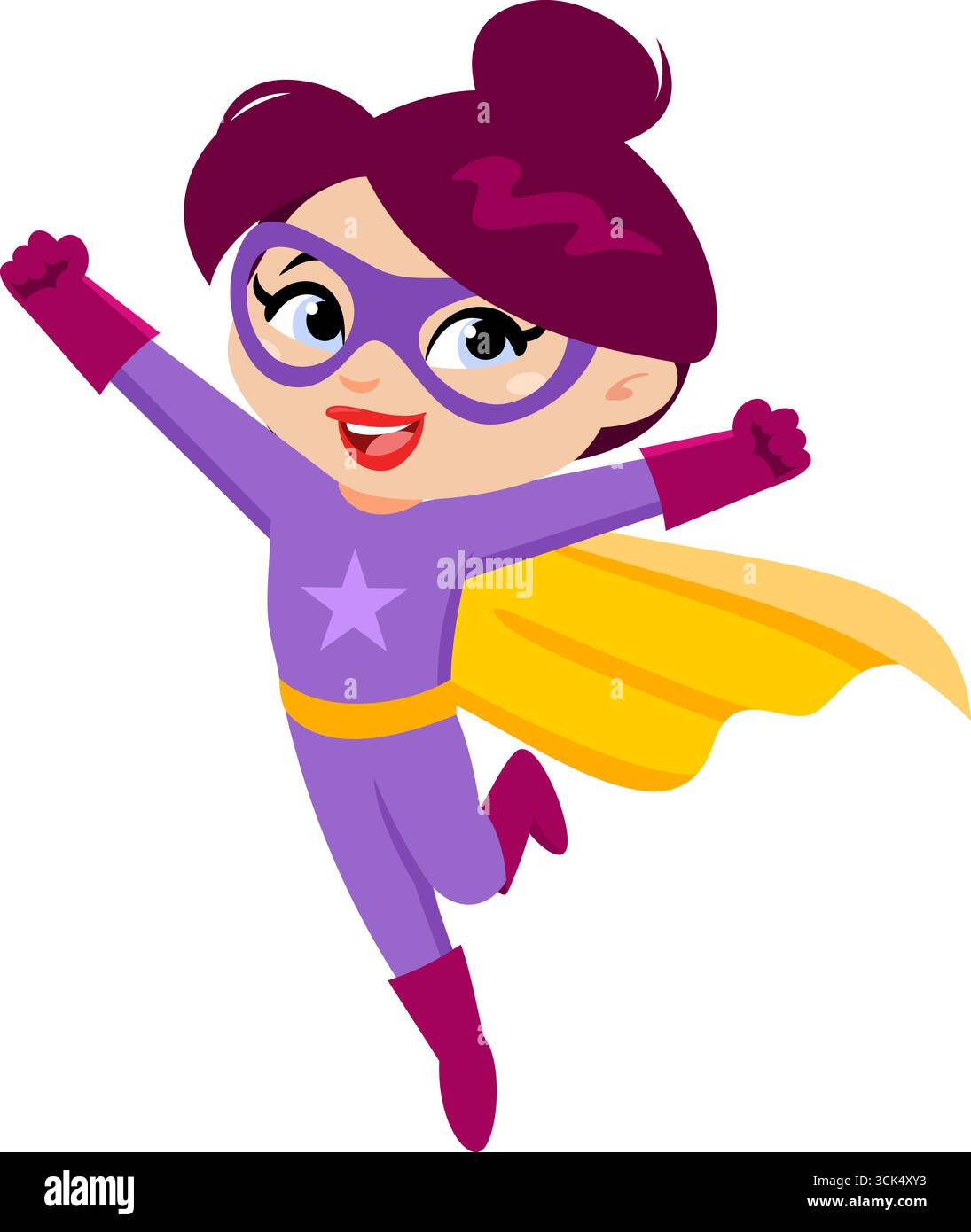 Super Hero Mom Cartoon Character Flying. Vector Illustration Flat ...