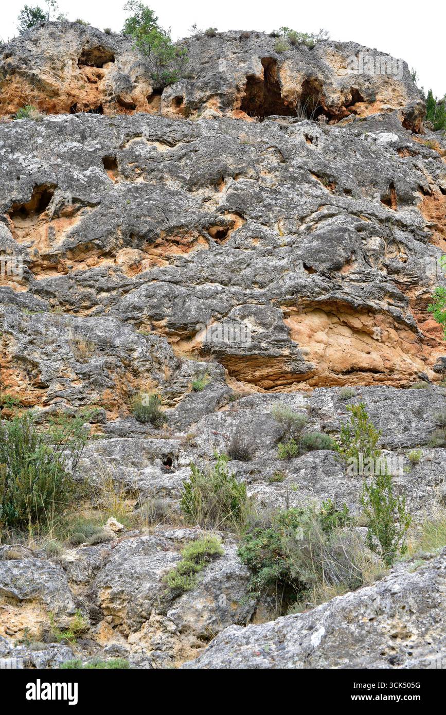 Travertine formation. Travertine is a sedimentary rock formed by ...