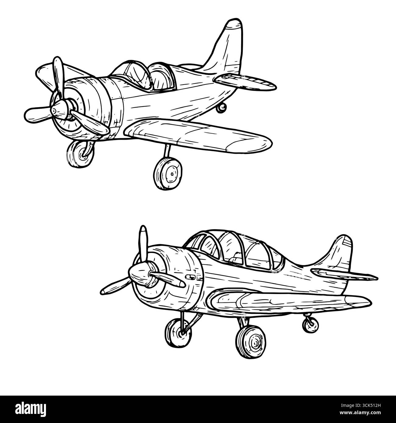 Coloring airplane black Stock Vector Images - Alamy