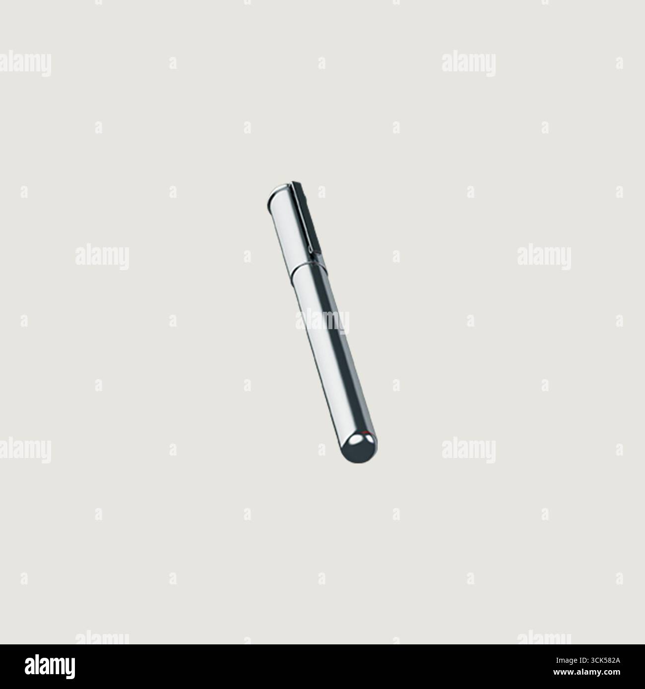 A sleek, metallic pen designed for writing with a minimalist aesthetic ...