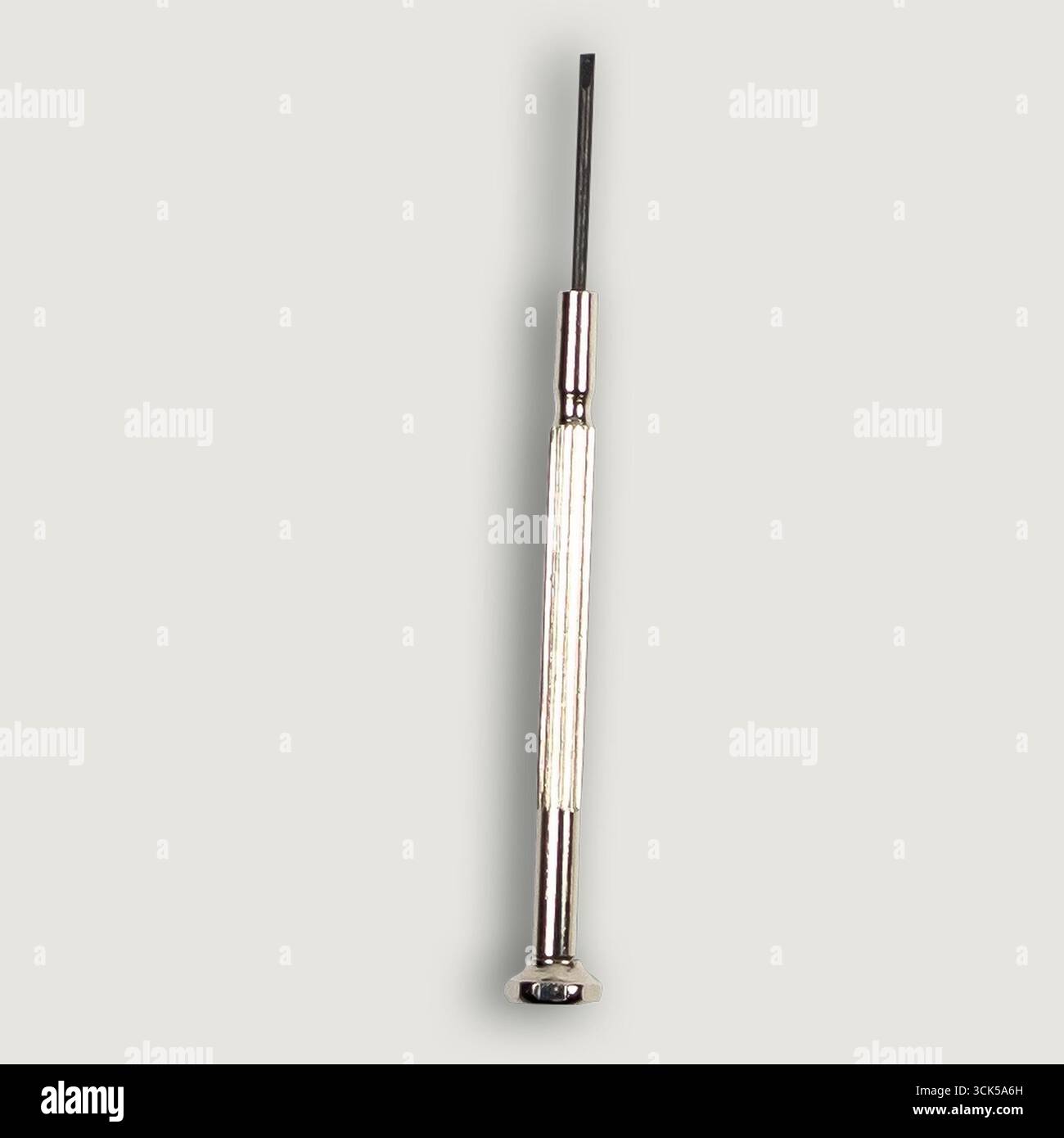 A metallic tool with a long handle and a flat tip, used for various ...